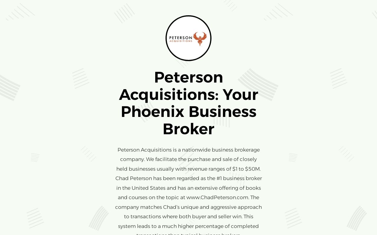 Peterson Acquisitions: Your Phoenix Business Broker